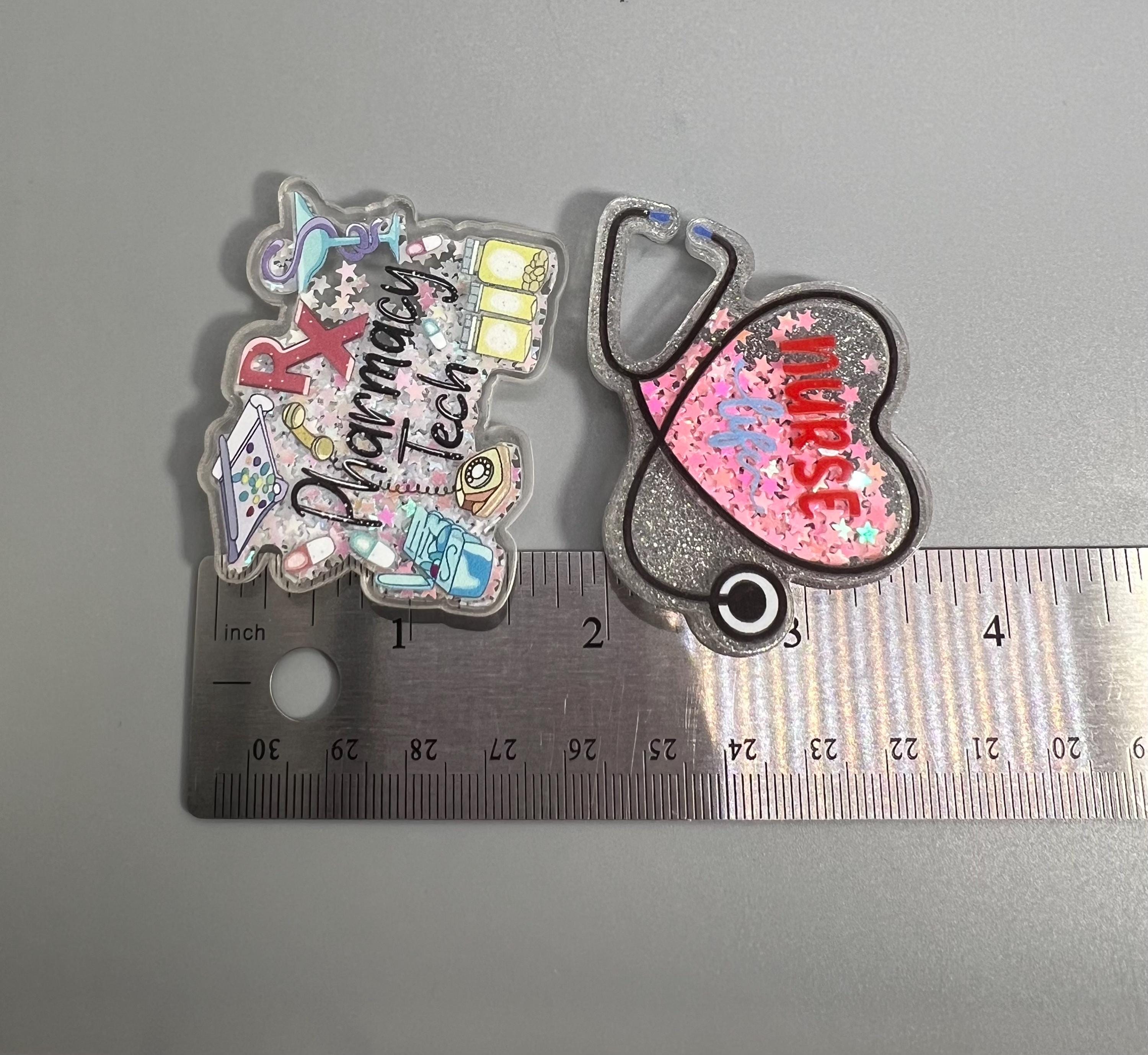 Flatback One Sided Shaker Acrylics Medical Heart Pharmacy CNA Nurse ...