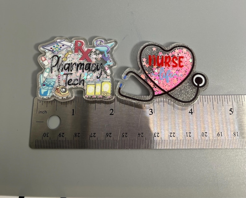 Flatback One Sided Shaker Acrylics Medical Heart Pharmacy CNA Nurse ...