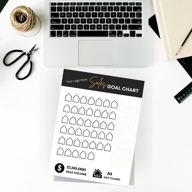 40-unit Sales Chart 2024 | Real Estate Goal Chart | Printable Real ...