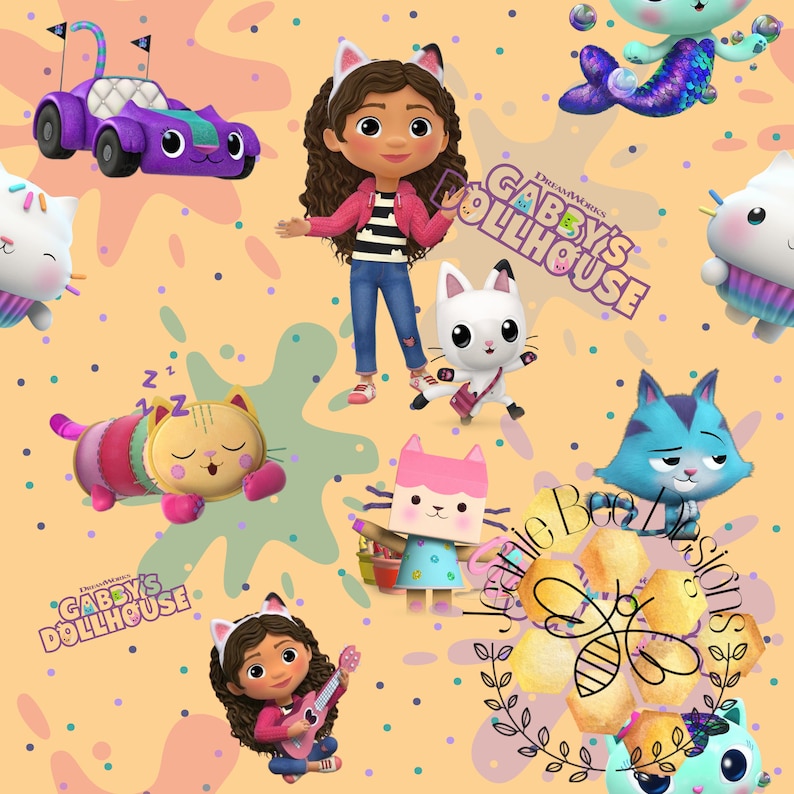 Gabby and Friends Seamless File - Etsy