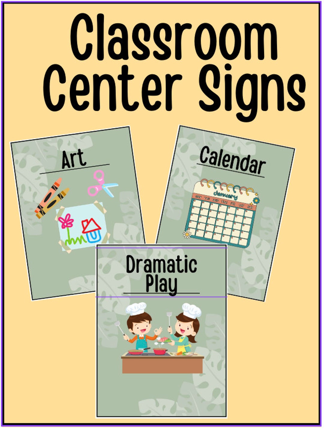 Classroom Center Signs (pre-k)- Jungle Theme - Etsy