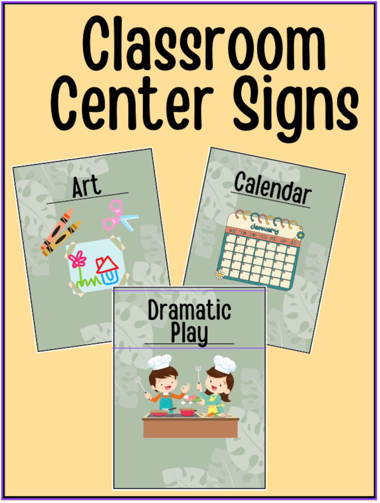 Classroom Center Signs (pre-k)- Jungle Theme - Etsy