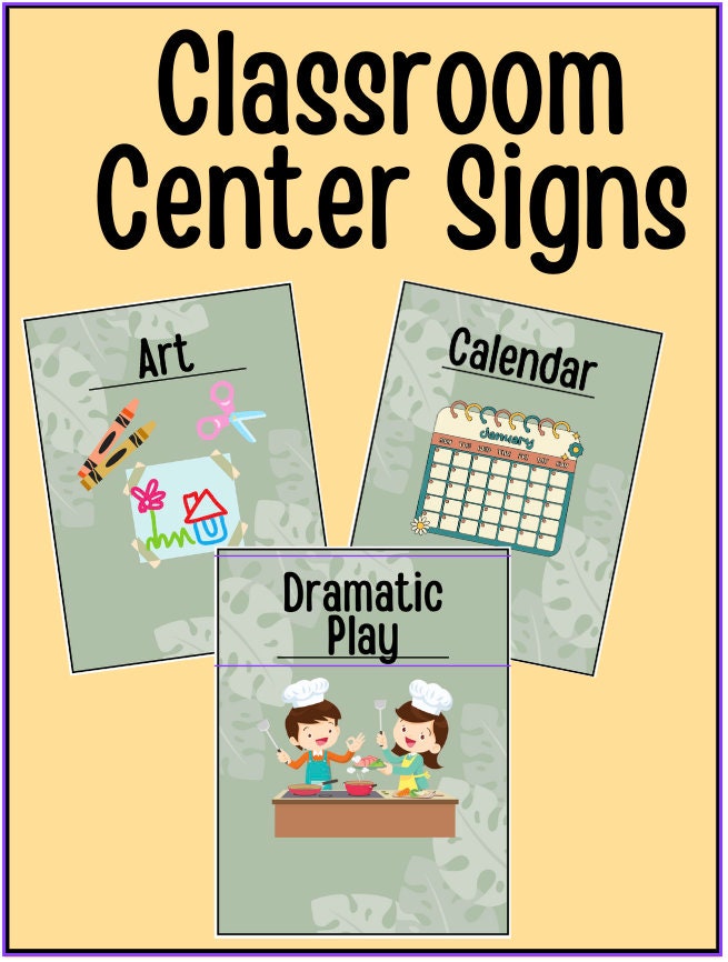Classroom Center Signs (pre-k)- Jungle Theme - Etsy