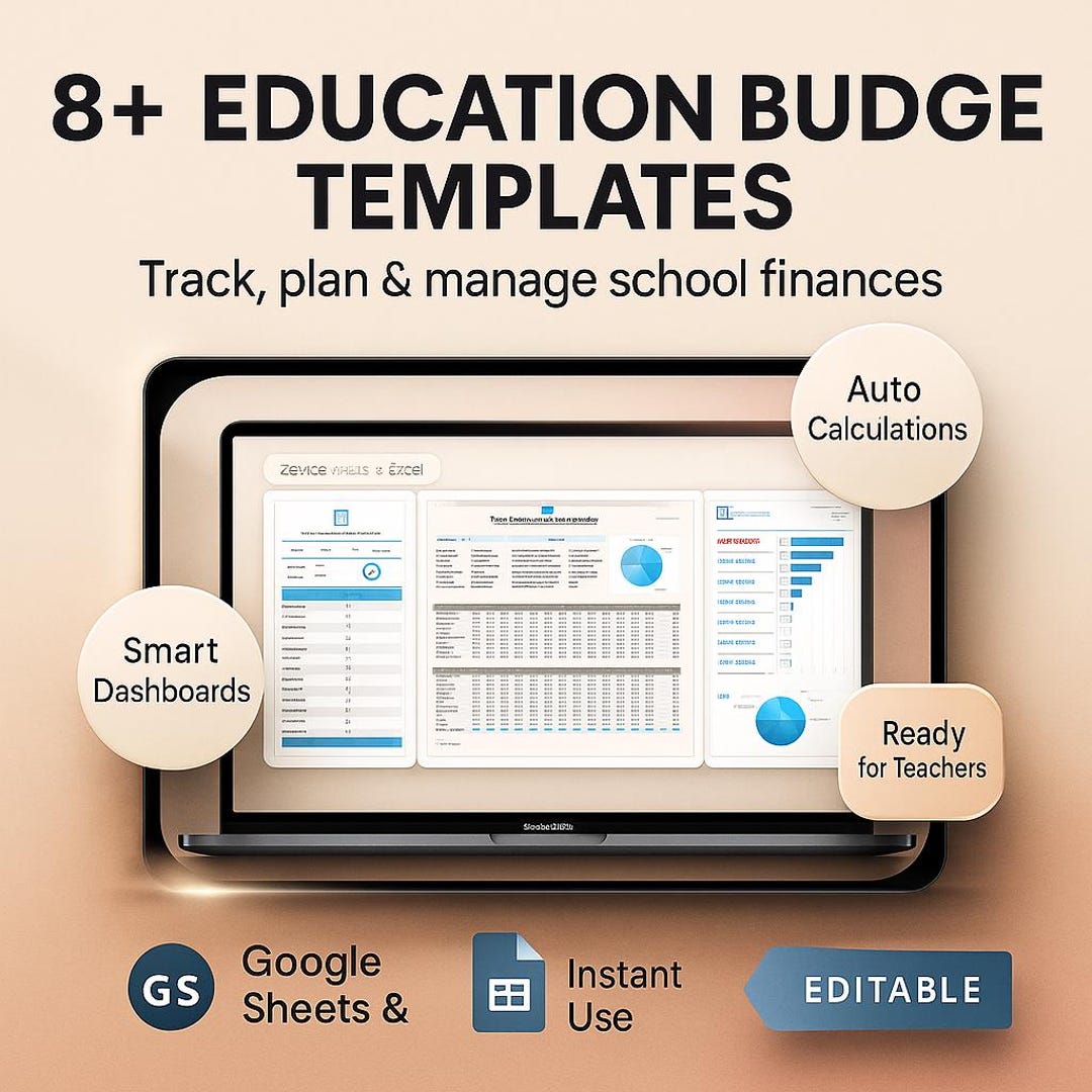 8+ Education Budget Template Bundle | School Finance Planner | Teacher ...