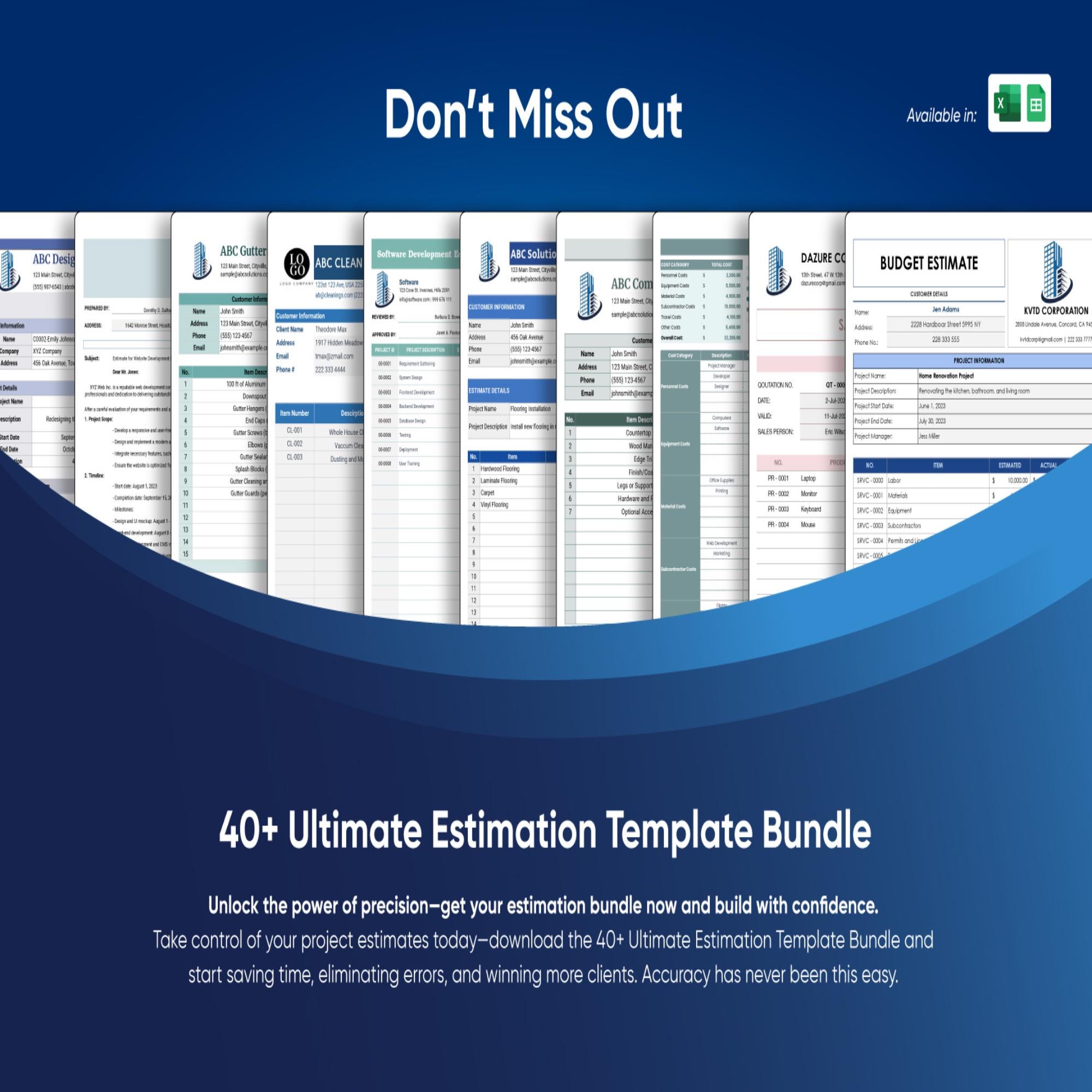 40+ Ultimate Estimation Template Bundle | Project Cost Estimator ...