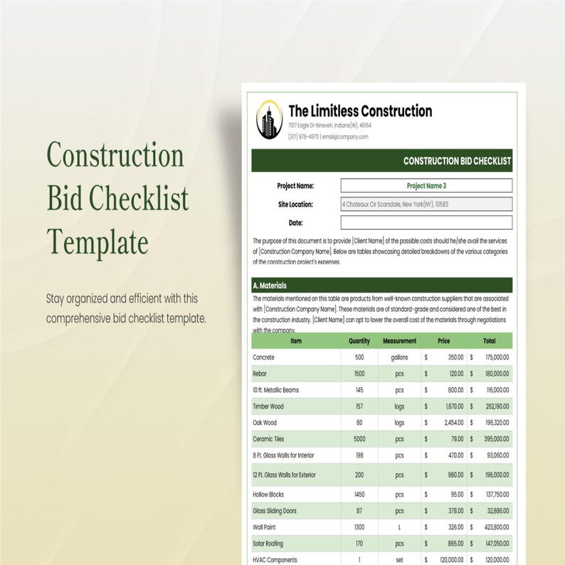 Construction Excel Template Bundle | Project Management (digital ...