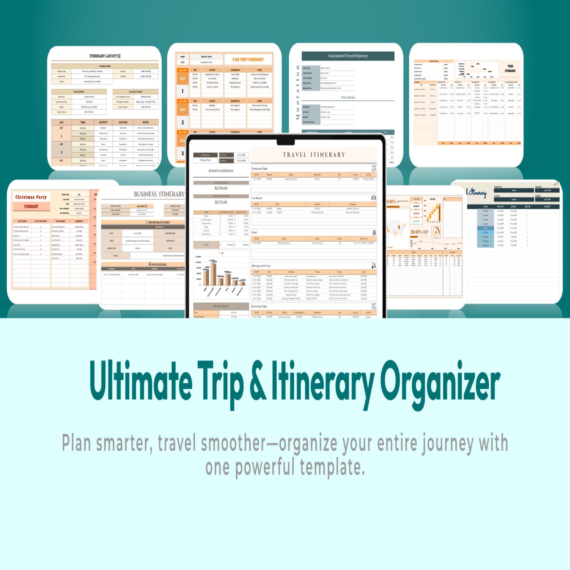 Travel Itinerary Planner Bundle | Digital Trip Organizer (PDF) - Etsy