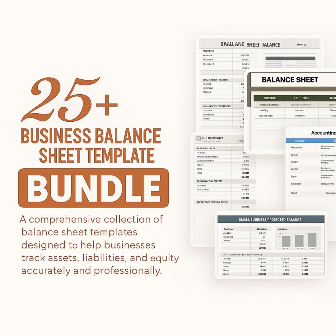 25+ Business Balance Sheet Template Bundle | Excel Financial Statements ...