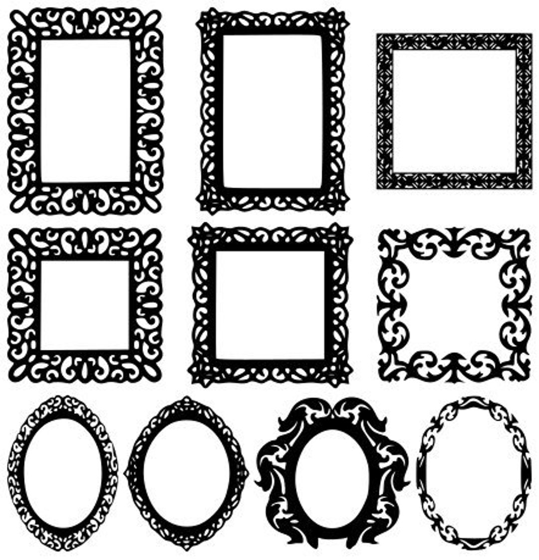 Frame DXF Bundle, Mirror DXF Bundle, Frame Cut File, Frame Clipart ...