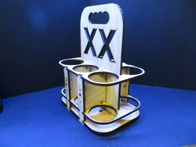 Laser Cut Beer Holder Wooden 6 Pack Beer Box Holder Cdr Laser Vector ...