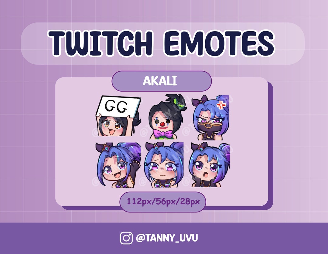 League of Legends Akali Emote Set Twitch/discord - Etsy
