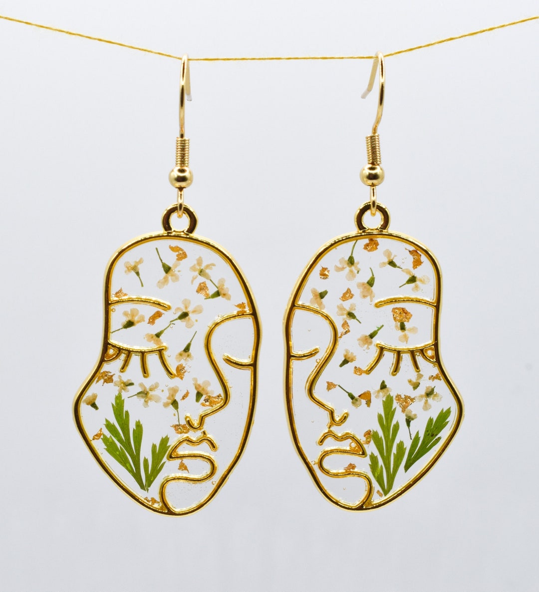 Handmade Bohemian Resin Face Earrings, Modern Abstract Face Earrings ...