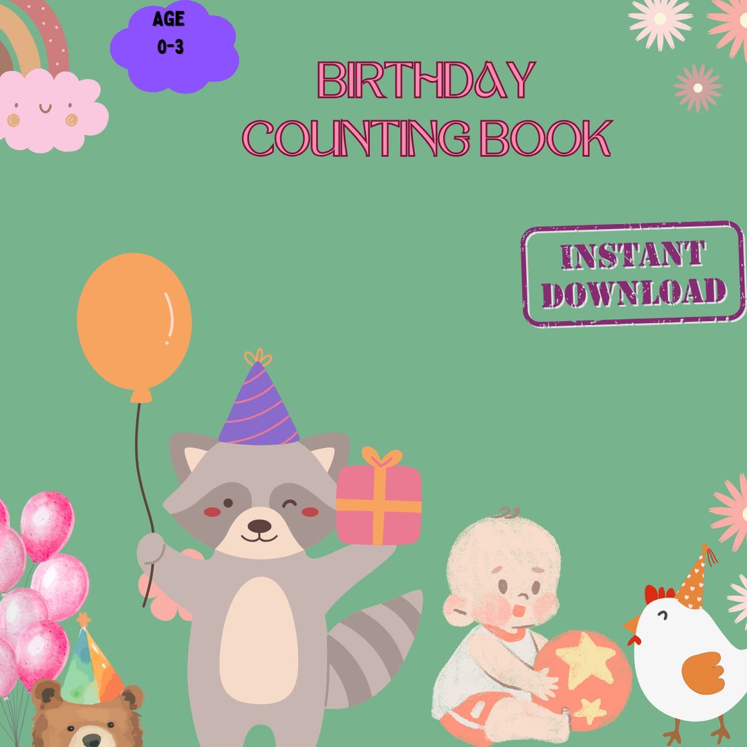 Birthday Counting Book Read Along Kids Book Baby Birthday Book - Etsy
