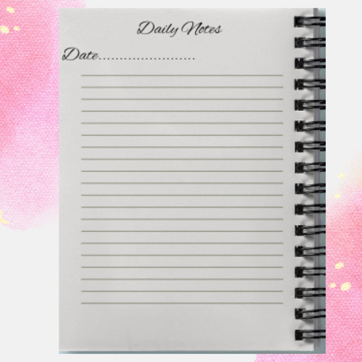 Daily Notebook Digital Download Note Self Journal Daily Writing Book ...