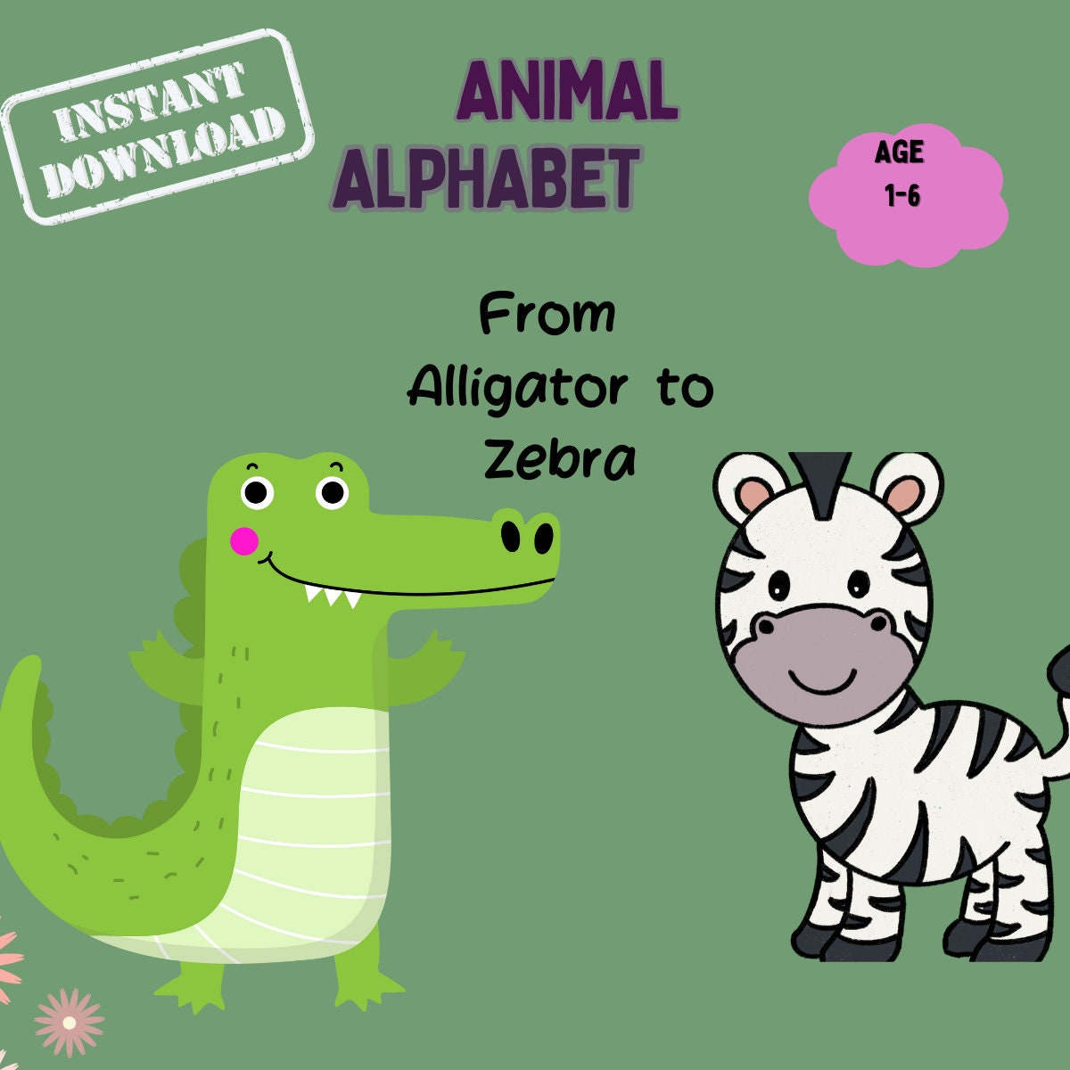 Animal Alphabet A-Z Story Book Pre-k Alphabet Story Book Kindergarten ...