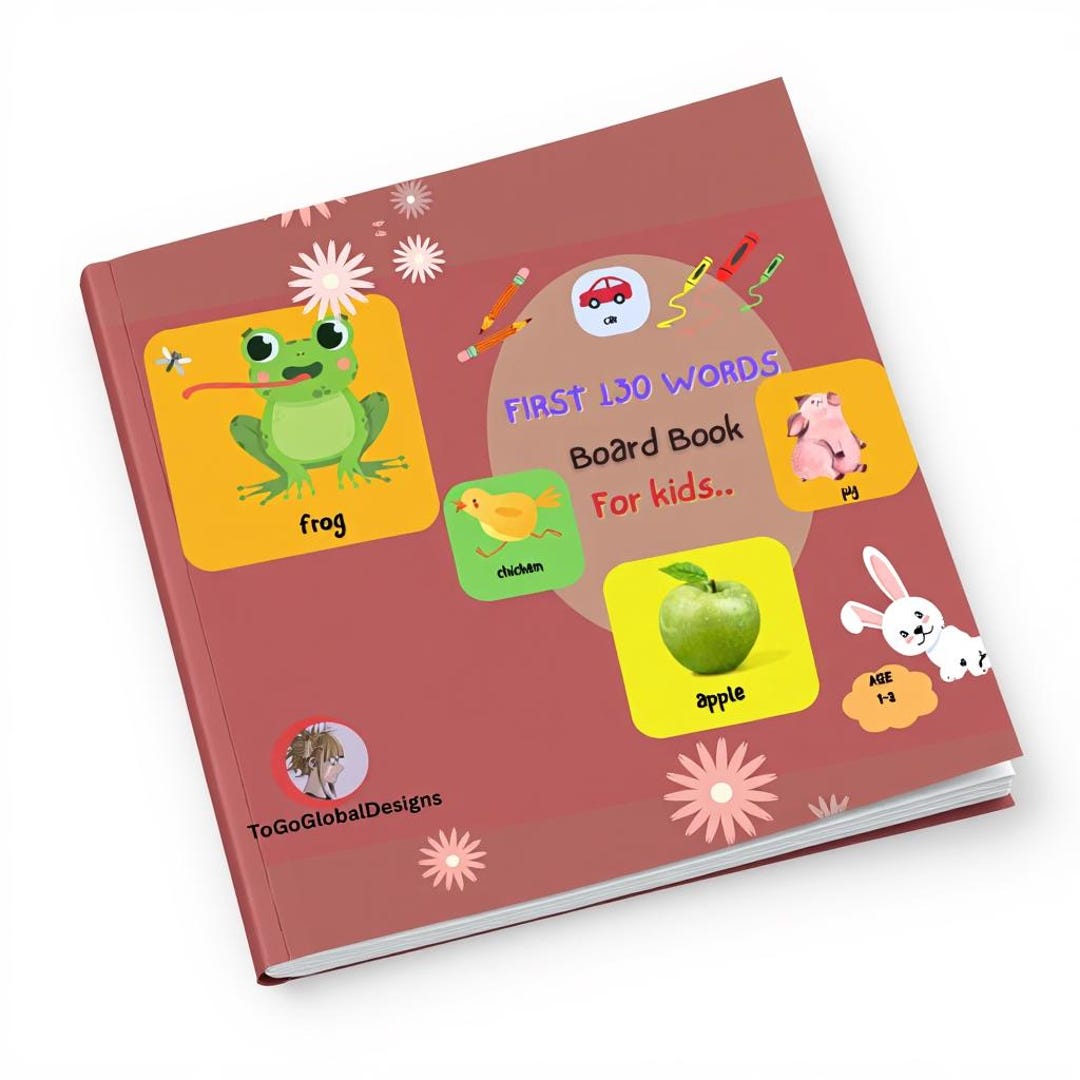 First Words Learning Book: Printable Board Book for Toddlers (digital ...