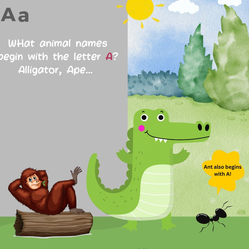 Animal Alphabet A-Z Story Book Pre-k Alphabet Story Book Kindergarten ...