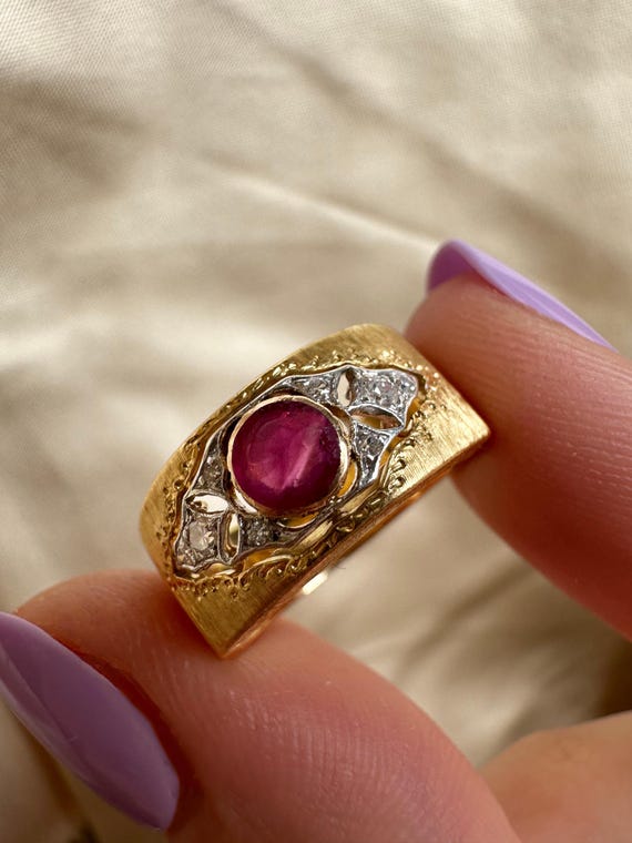 Buccellati Estate 18k Burma No Heat Ruby and Diamond … - Gem
