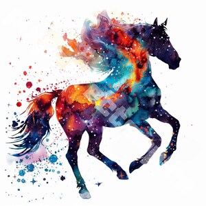 Watercolor Rainbow Horse Clipart, Colorful Horse Illustrations, Rainbow ...