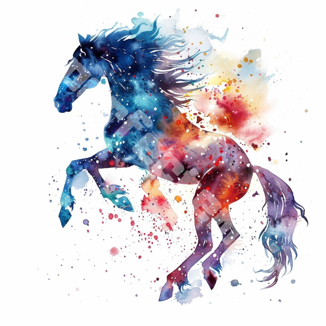 Watercolor Rainbow Horse Clipart, Colorful Horse Illustrations, Rainbow ...