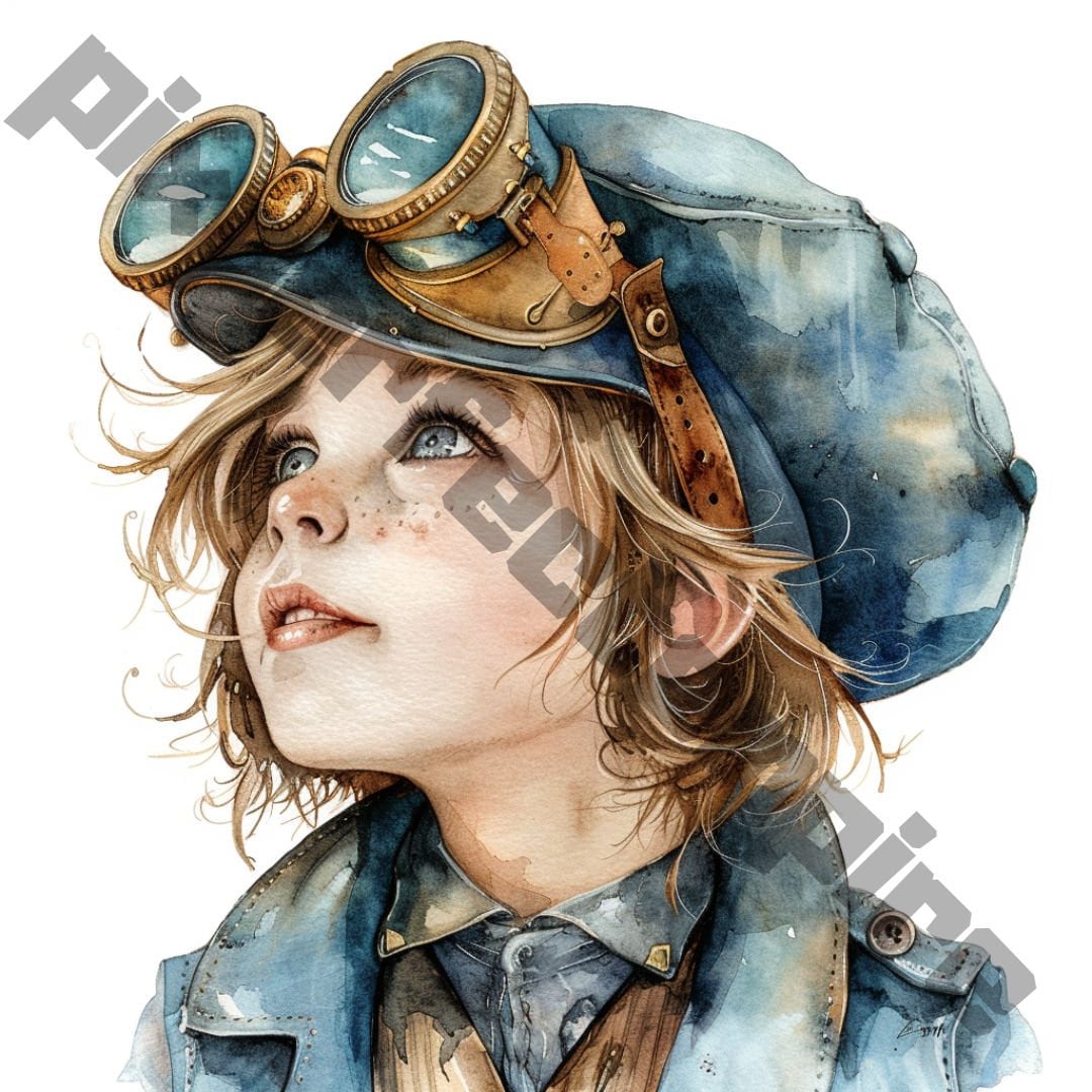 Steampunk Boys PNG CLIPART BUNDLE Boys Fantasy Adventure Industrial ...