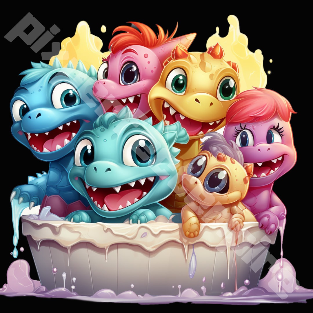 Cute Dinosaur Friends Digital Clipart Set, PNG, Instant Download - Etsy ...