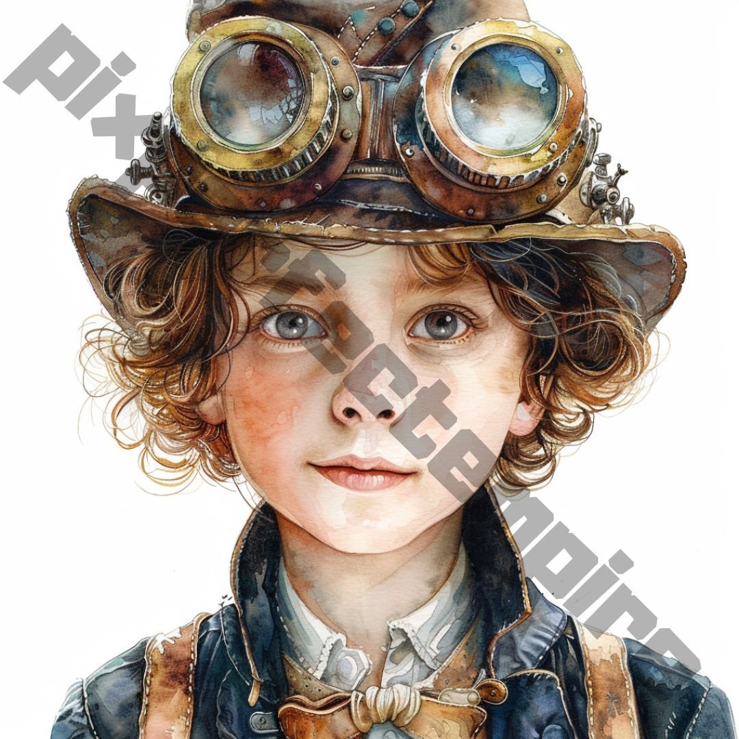 Steampunk Boys PNG CLIPART BUNDLE Boys Fantasy Adventure Industrial ...
