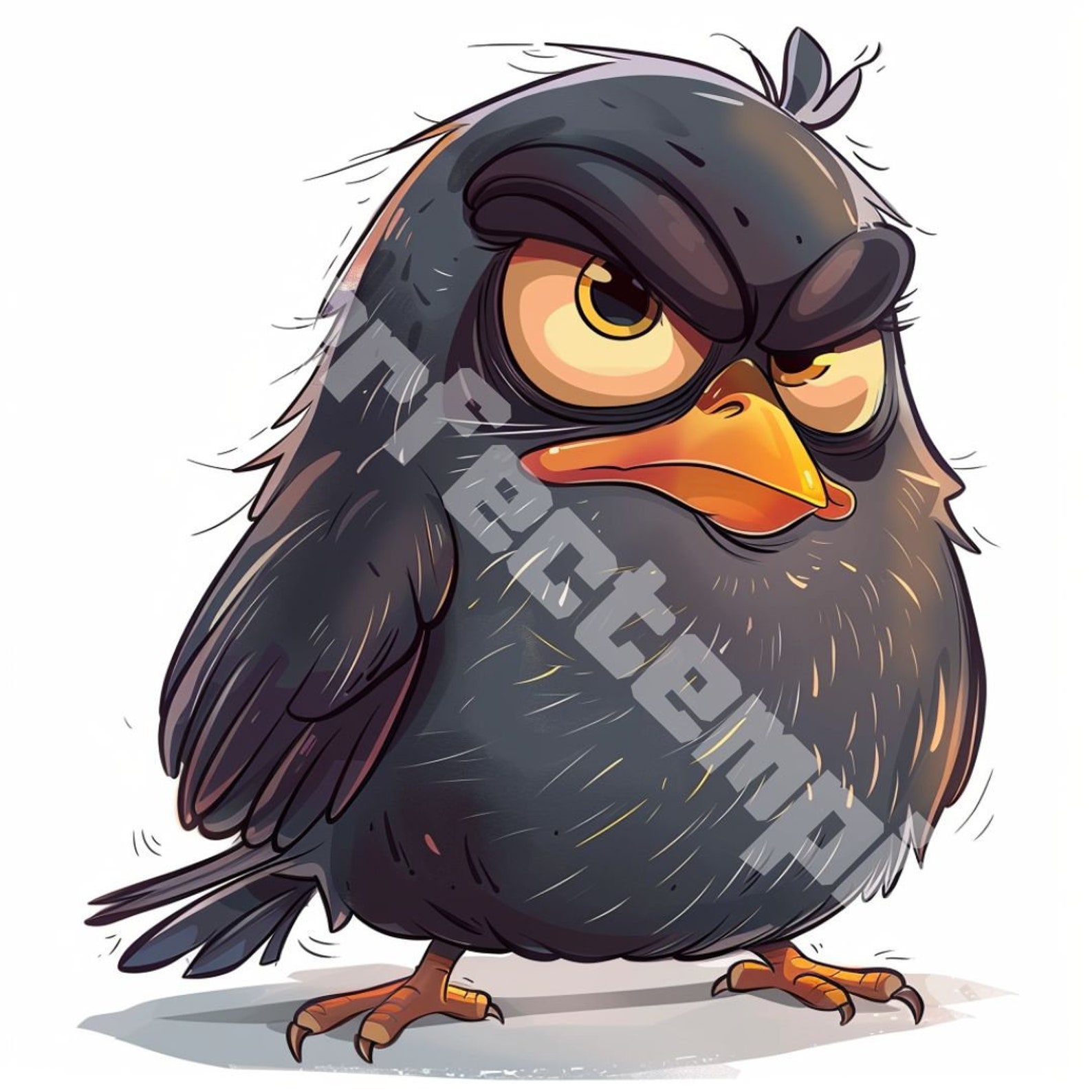 Grumpy Bird Clipart Bundle, Funny Cute Cartoon Bird Png Bundle ...