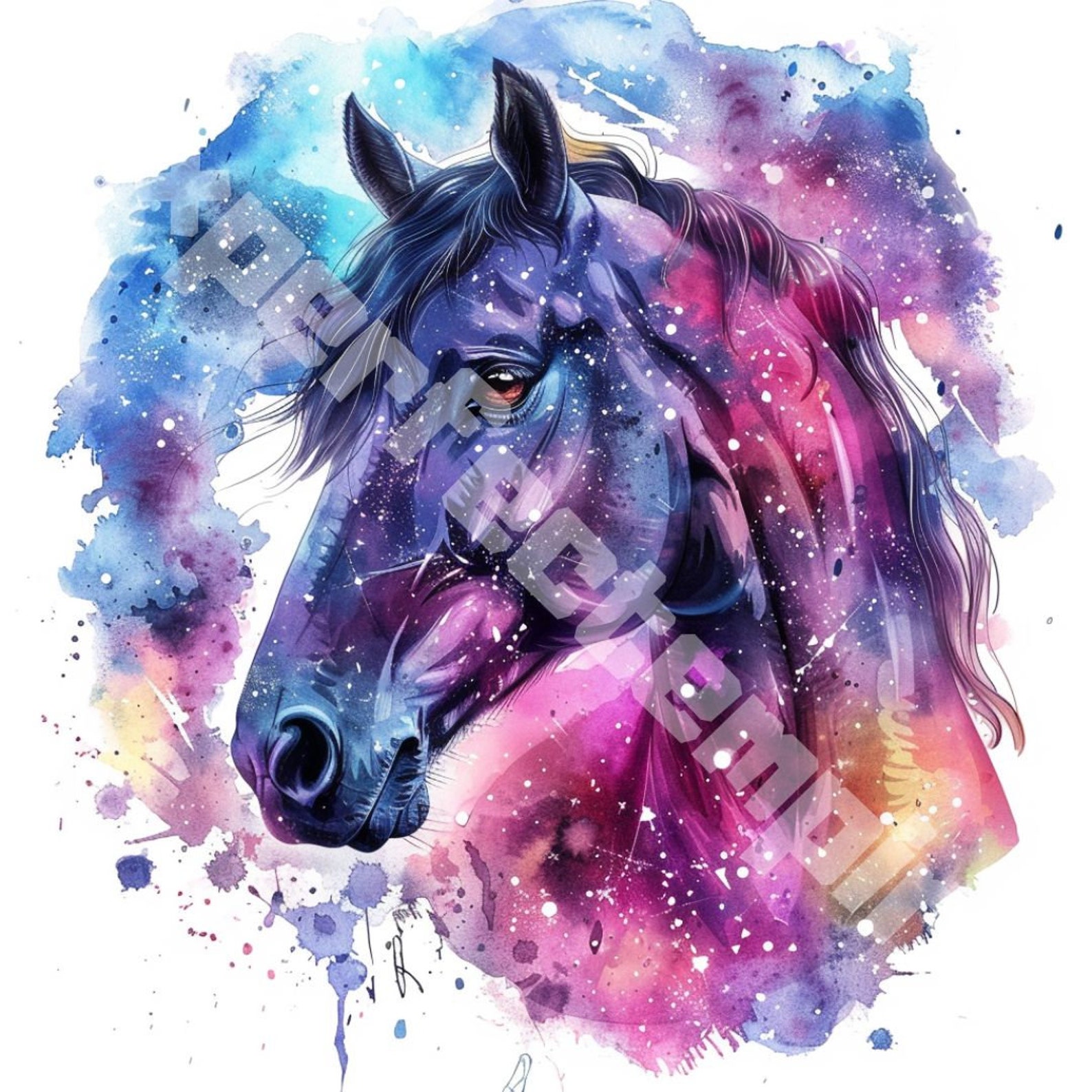Watercolor Rainbow Horse Clipart, Colorful Horse Illustrations, Rainbow ...