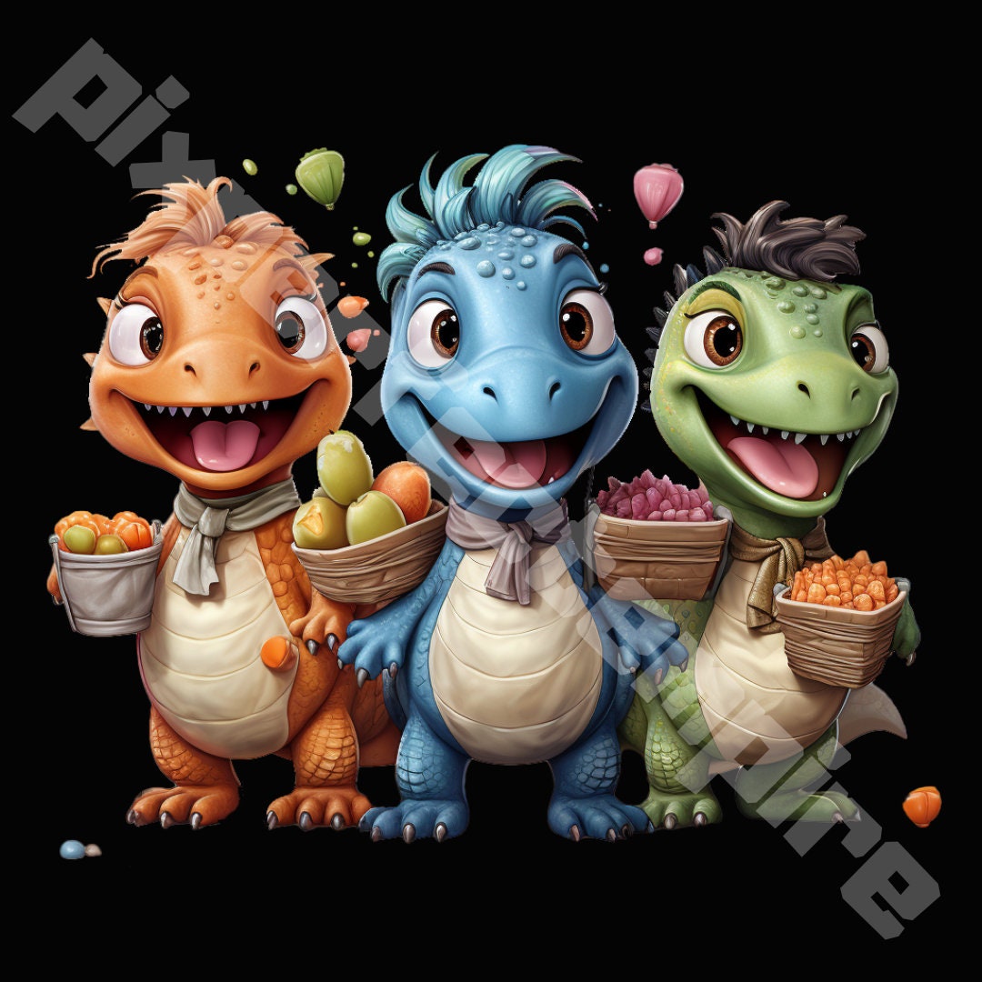 Cute Dinosaur Friends Digital Clipart Set, PNG, Instant Download - Etsy ...