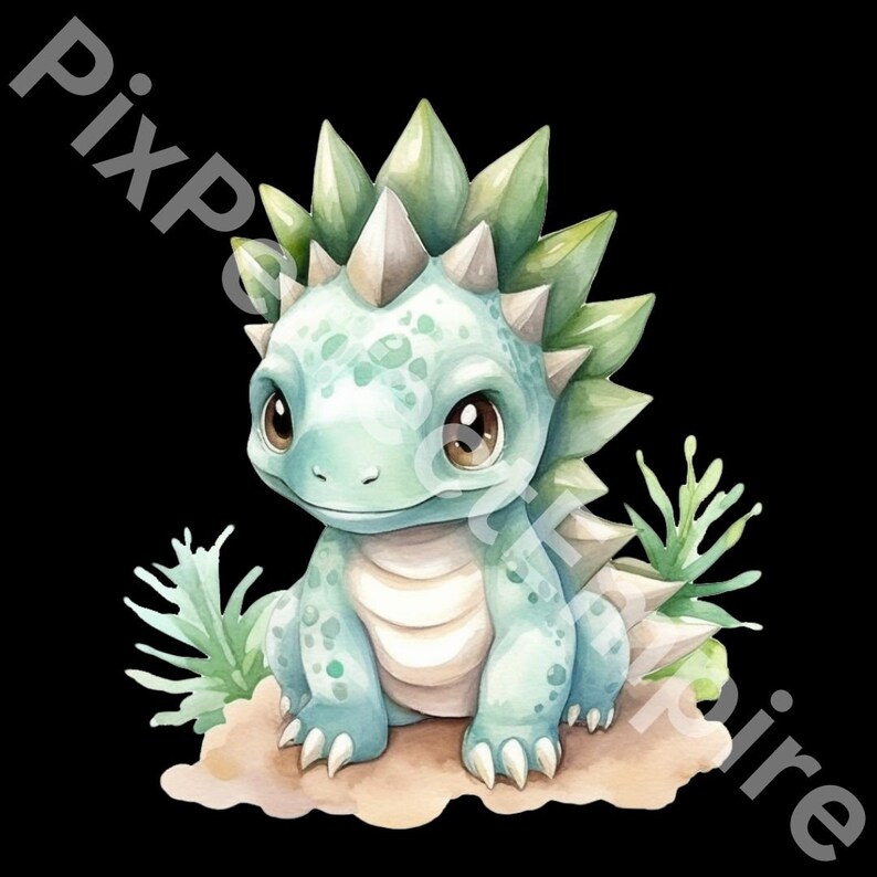 20 Watercolor Dinosaurs Clipart, Neutral Baby Boy Clip Art, Dino ...