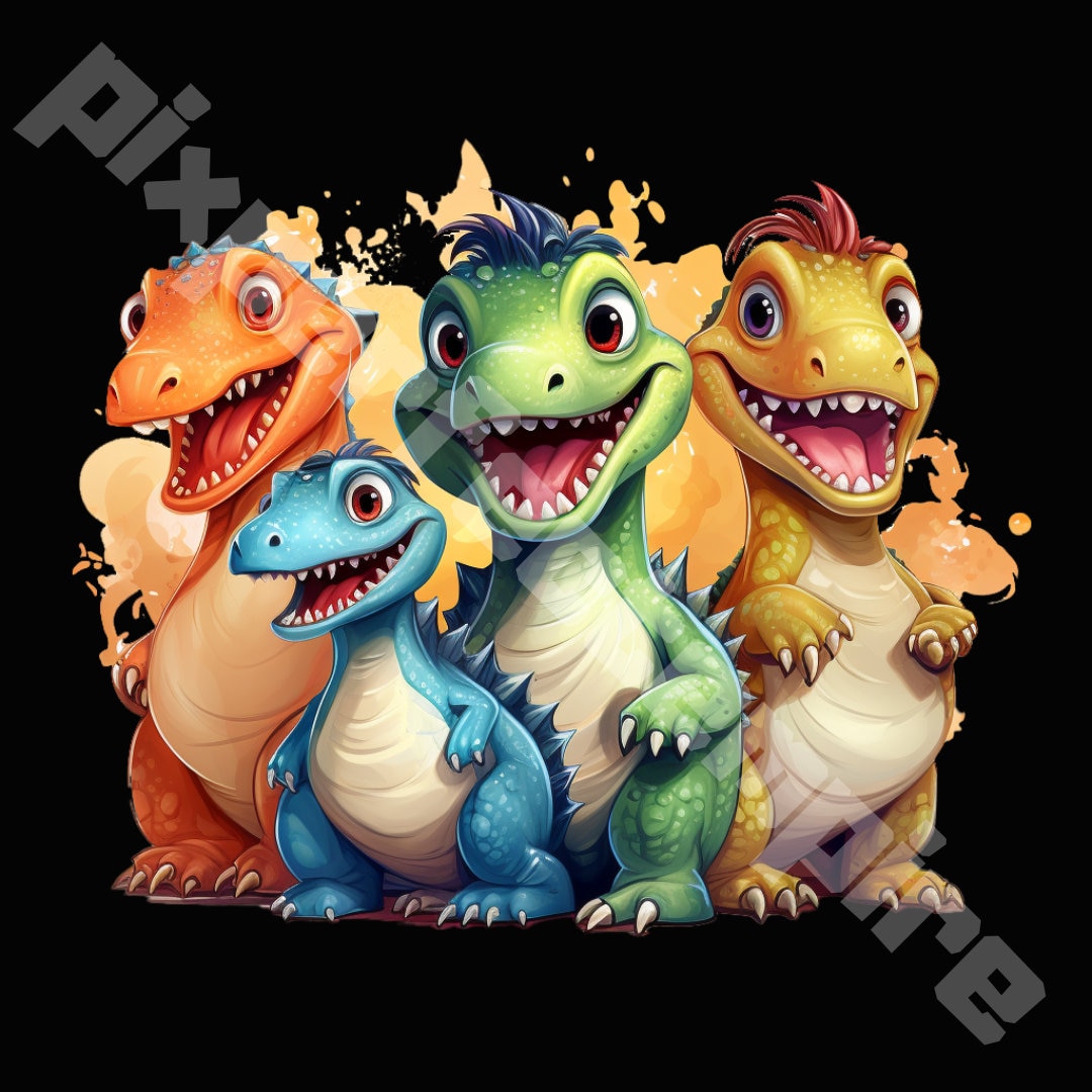 Cute Dinosaur Friends Digital Clipart Set, PNG, Instant Download - Etsy ...