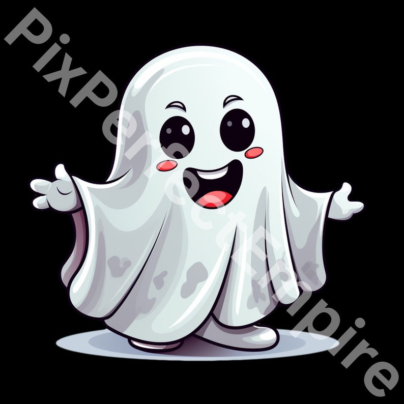 Watercolor Halloween Cute Ghost Vampire Zombie Clipart Bundle of 47 ...