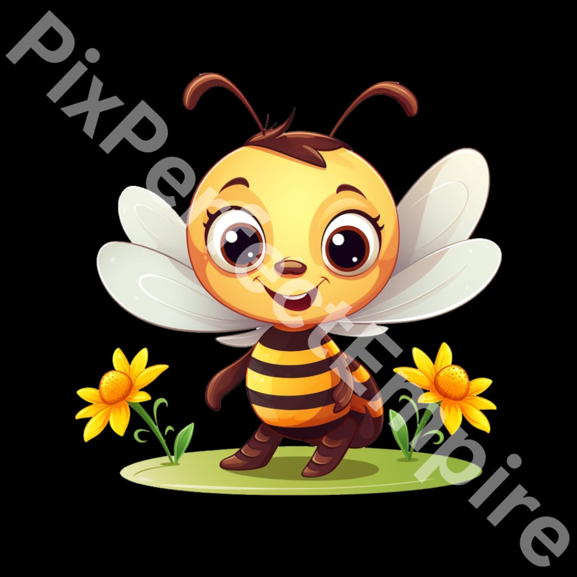 Cute Honey Bee Clip Art Watercolor, Bee Clipart Queen, Bee Honey, Bee ...