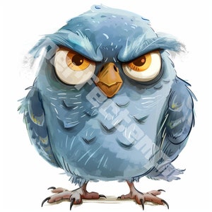 Grumpy Bird Clipart Bundle, Funny Cute Cartoon Bird Png Bundle ...