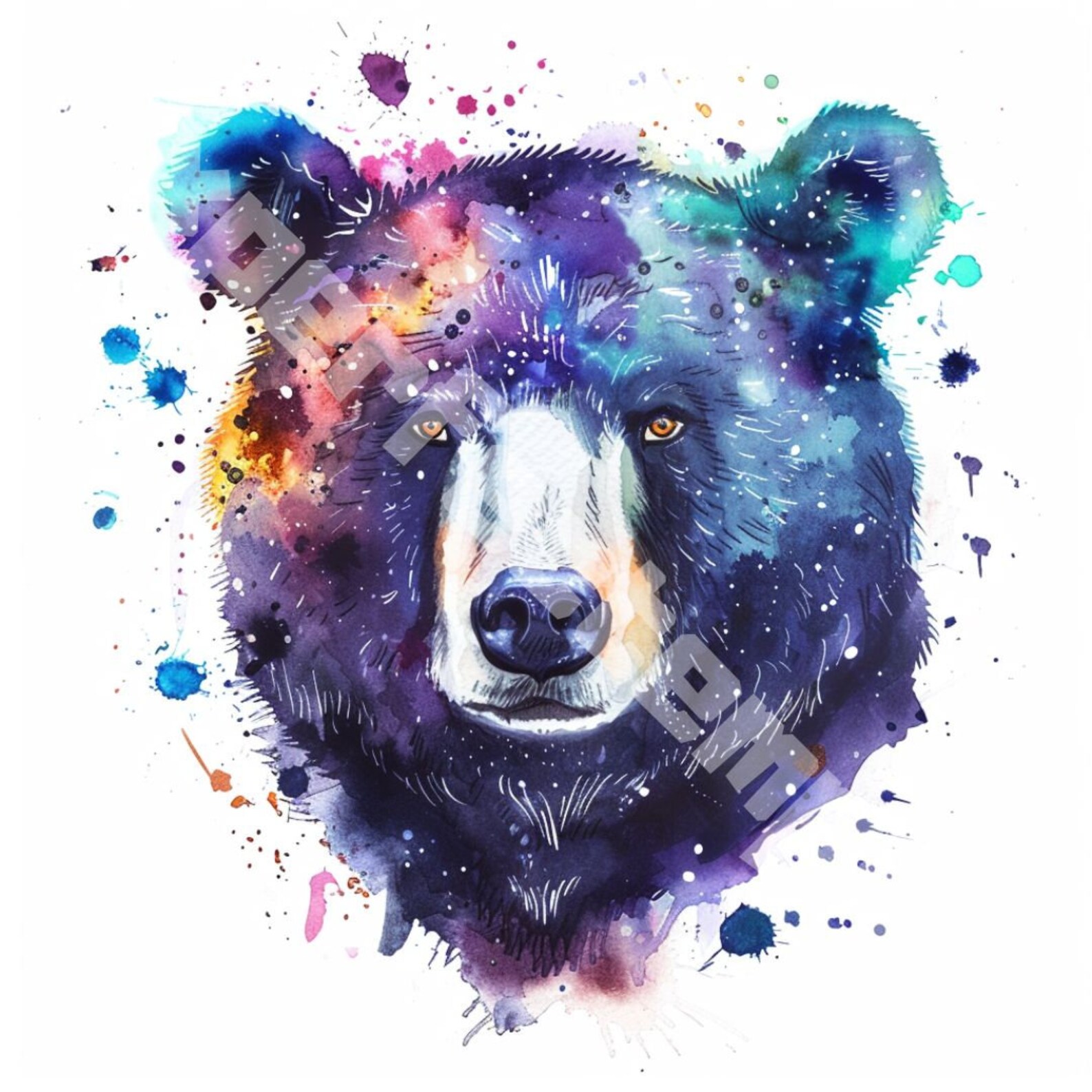 Watercolor Rainbow Bear Clipart, Colorful Bear Illustrations, Rainbow ...