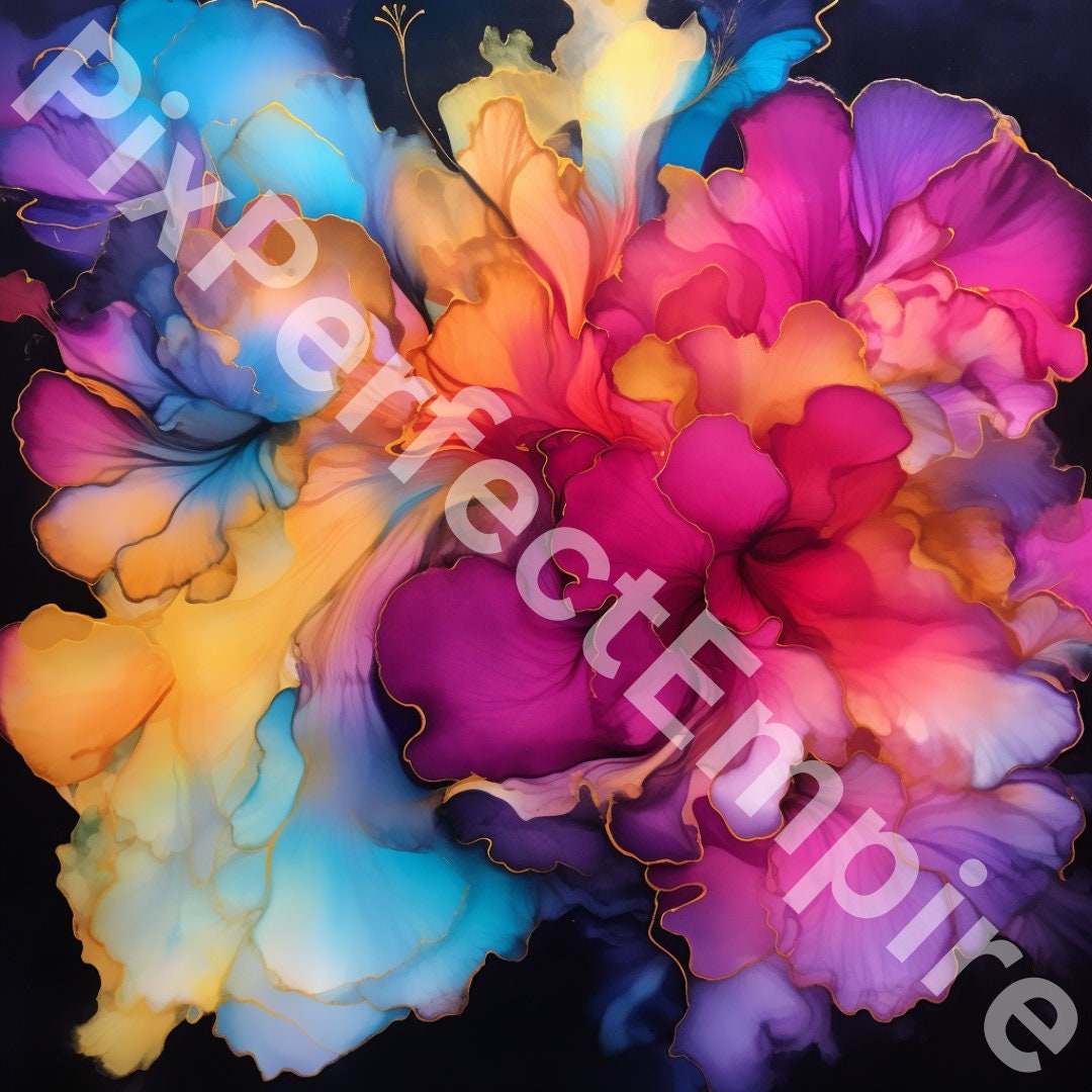 Sweet Alcohol Ink Color Splash Clipart, Alcohol Ink Clipart, Watercolor ...