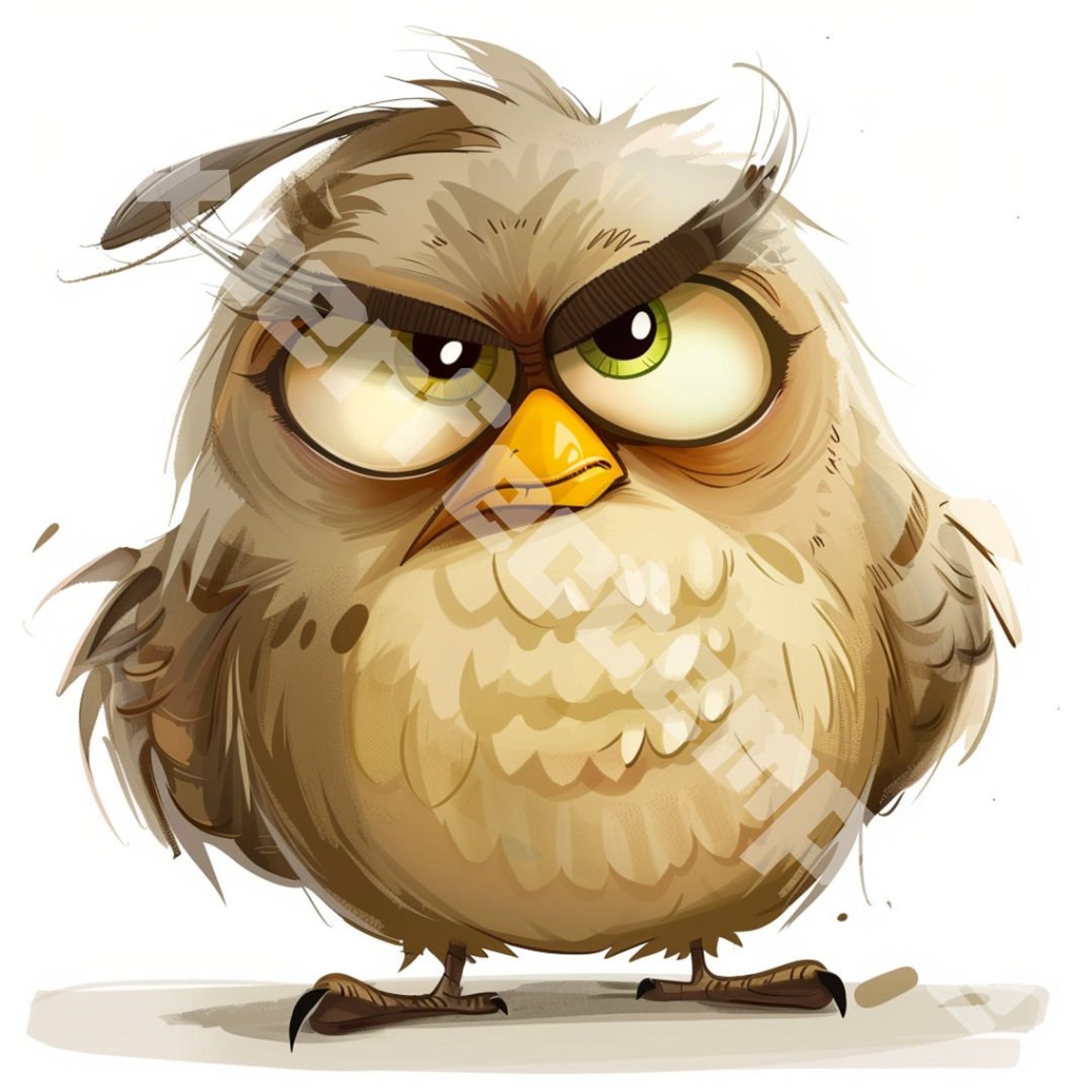 Grumpy Bird Clipart Bundle, Funny Cute Cartoon Bird Png Bundle ...
