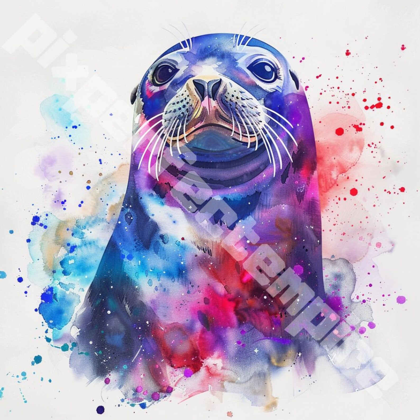 Watercolor Rainbow Seal Clipart, Colorful Seal Illustrations, Rainbow ...