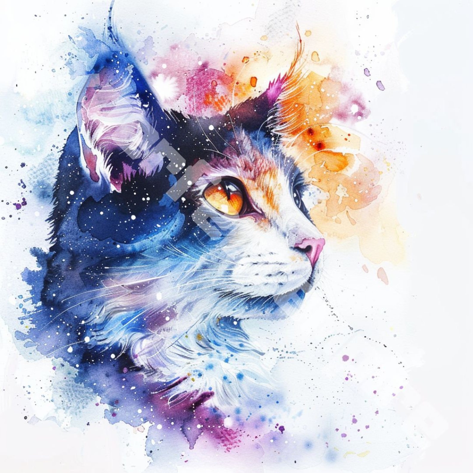 Watercolor Rainbow Cat Clipart, Colorful Cat Illustrations, Rainbow ...