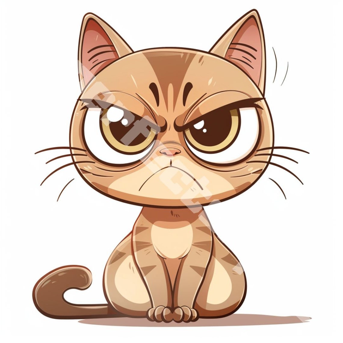 Grumpy Cat Clipart, Cute Funny Cat Clipart Bundle, Cartoon Cat PNG ...