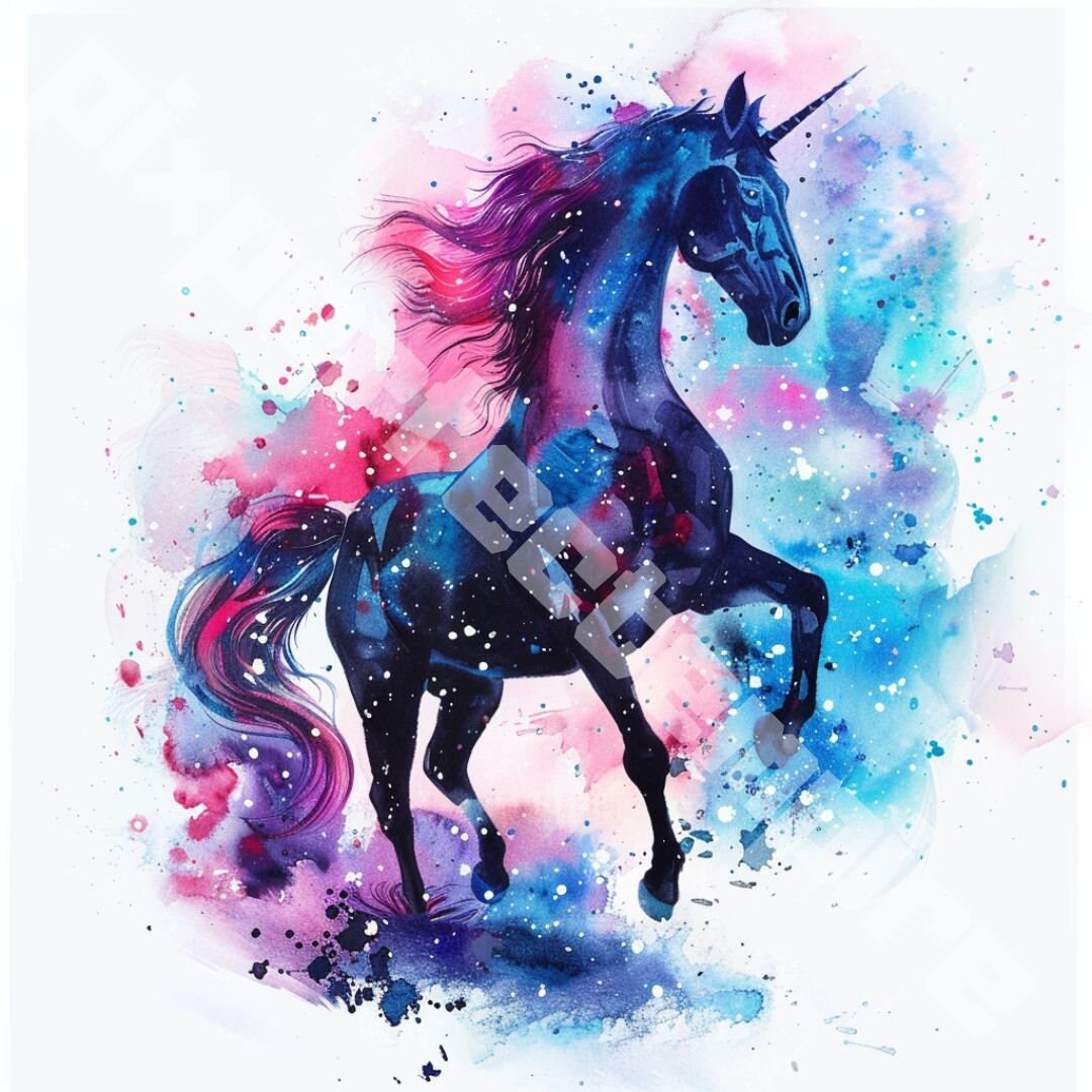 Watercolor Rainbow Horse Clipart, Colorful Horse Illustrations, Rainbow ...