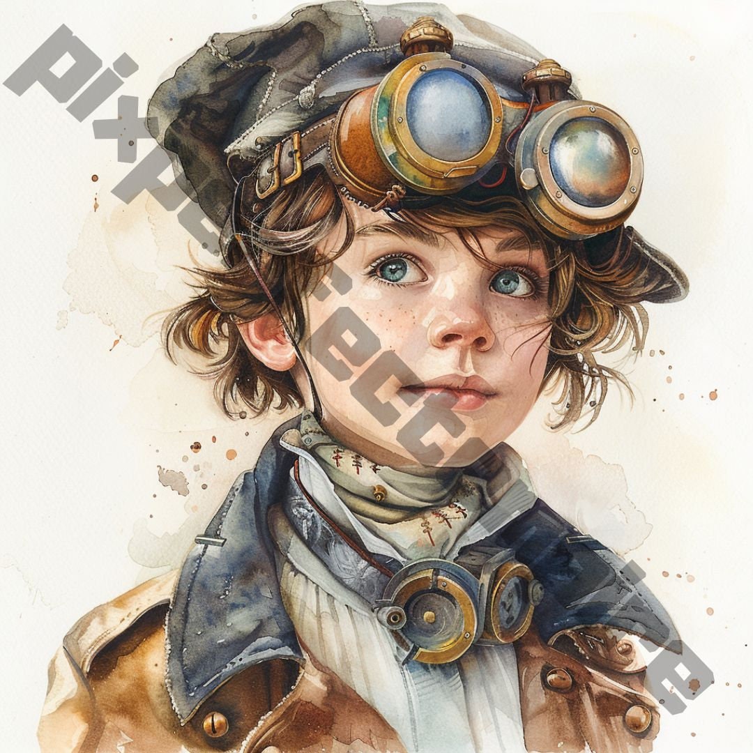Steampunk Boys PNG CLIPART BUNDLE Boys Fantasy Adventure Industrial ...