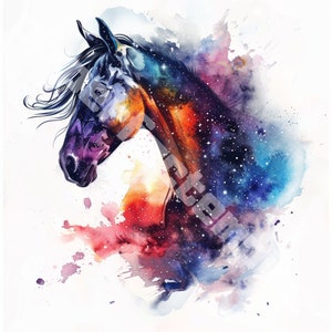 Watercolor Rainbow Horse Clipart, Colorful Horse Illustrations, Rainbow ...