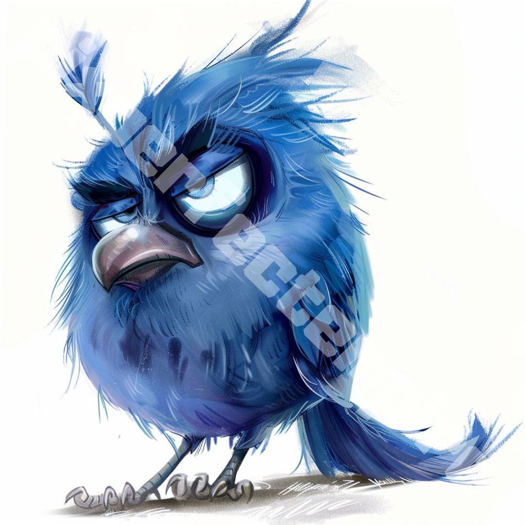 Grumpy Bird Clipart Bundle, Funny Cute Cartoon Bird Png Bundle ...