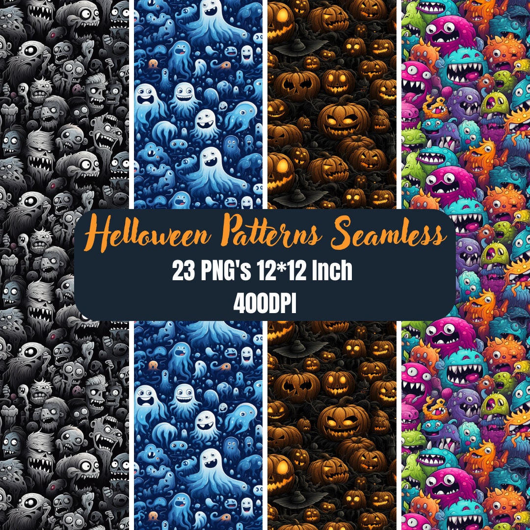 Halloween Digital Paper Bundle - 23 Digital Papers, Halloween Print ...
