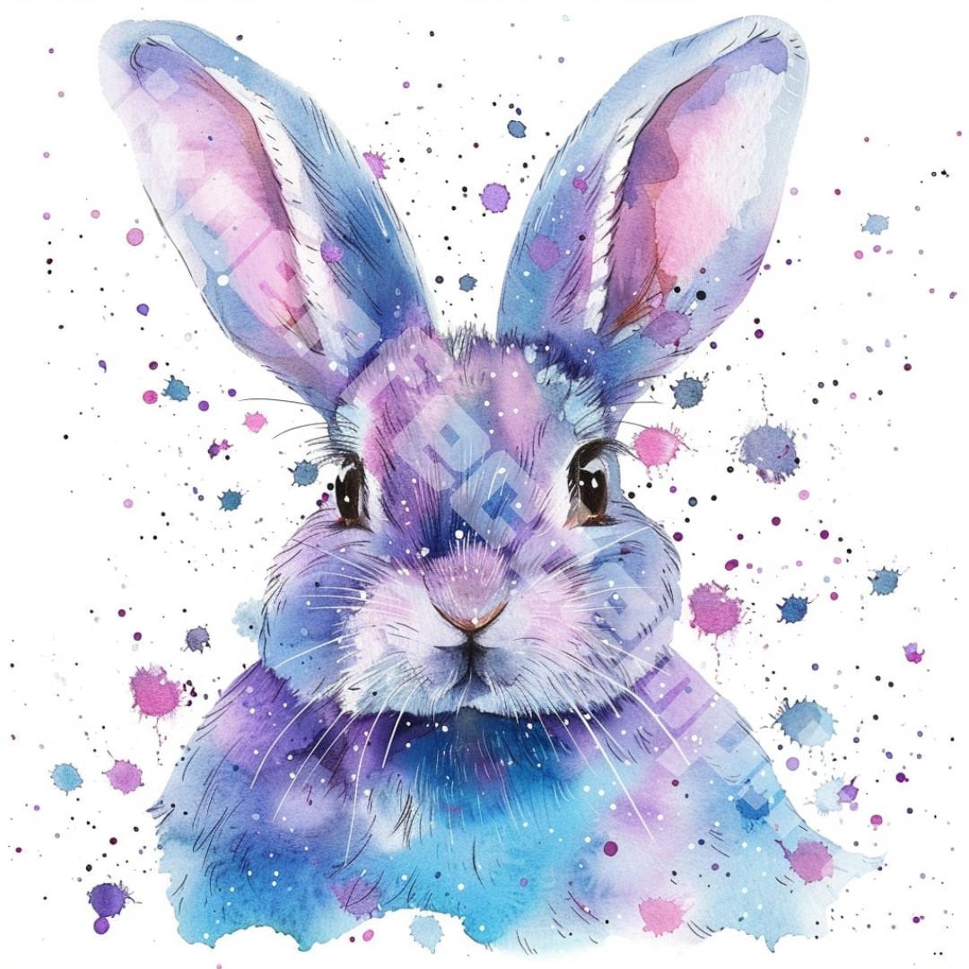 Watercolor Rainbow Bunny Clipart, Colorful Bunny Illustrations, Rainbow ...