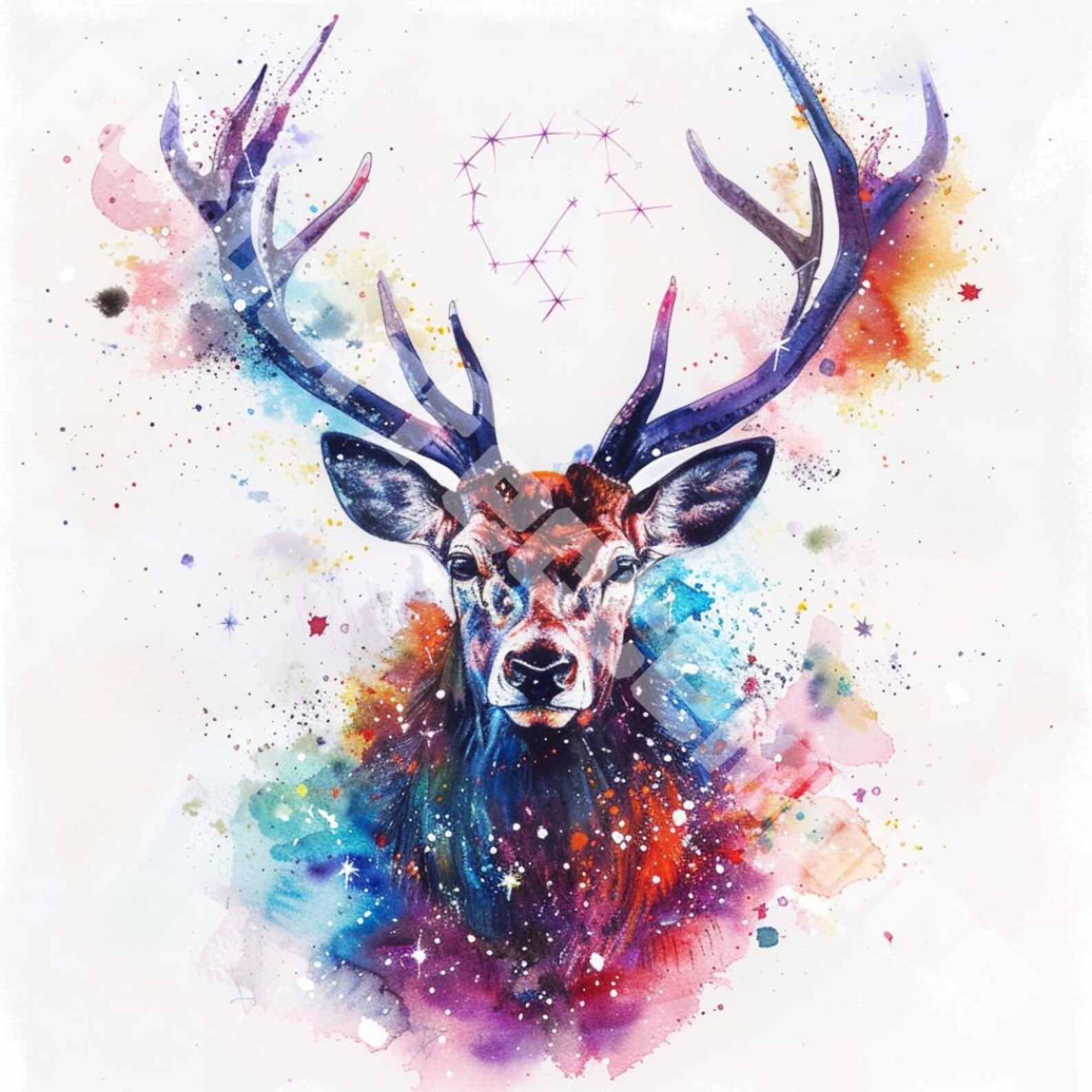 Watercolor Rainbow Deer Clipart, Colorful Deer Illustrations, Rainbow ...