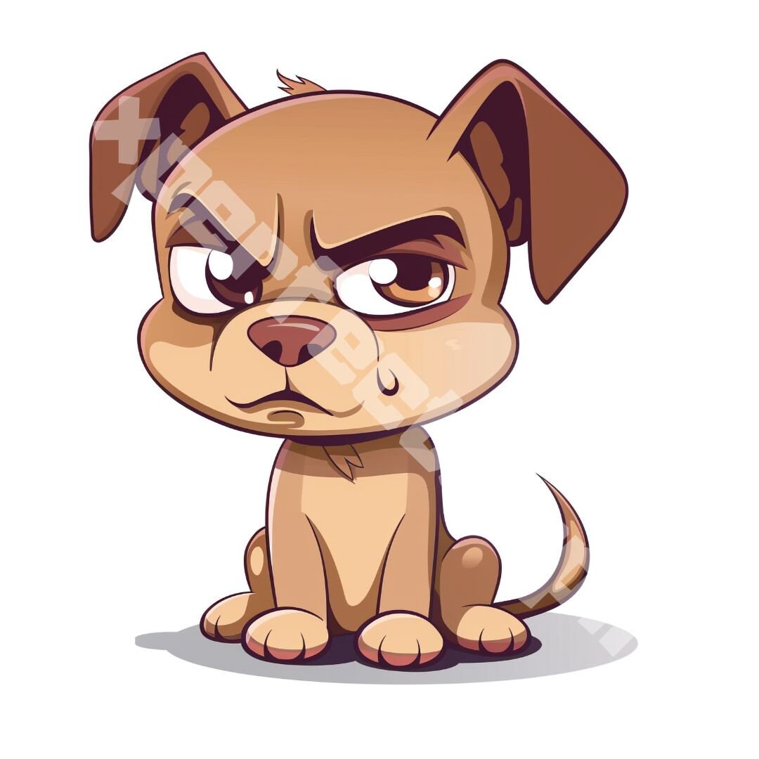 Grumpy Dog Clipart, High Quality Transparent Pngs, Instant Download ...