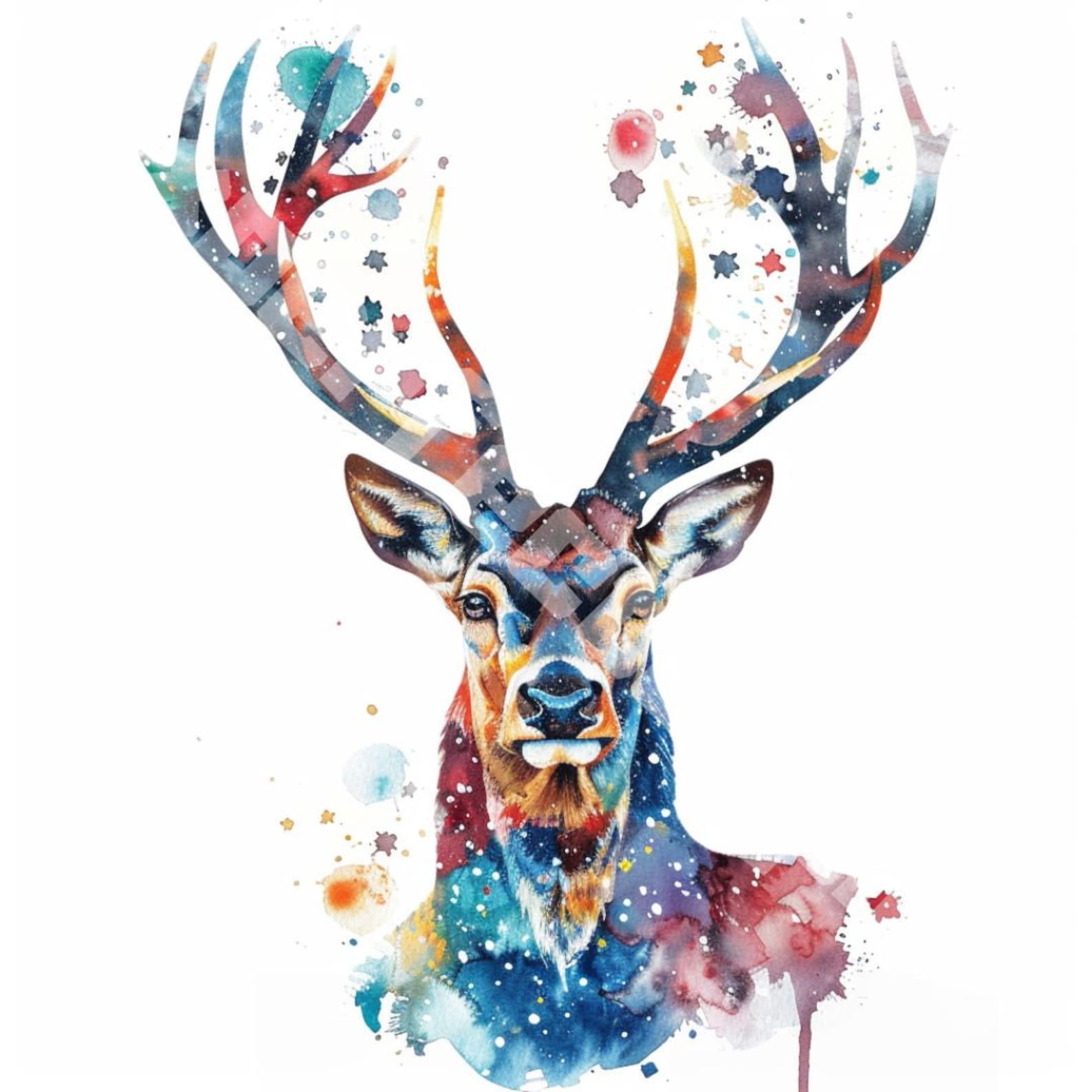 Watercolor Rainbow Deer Clipart, Colorful Deer Illustrations, Rainbow ...